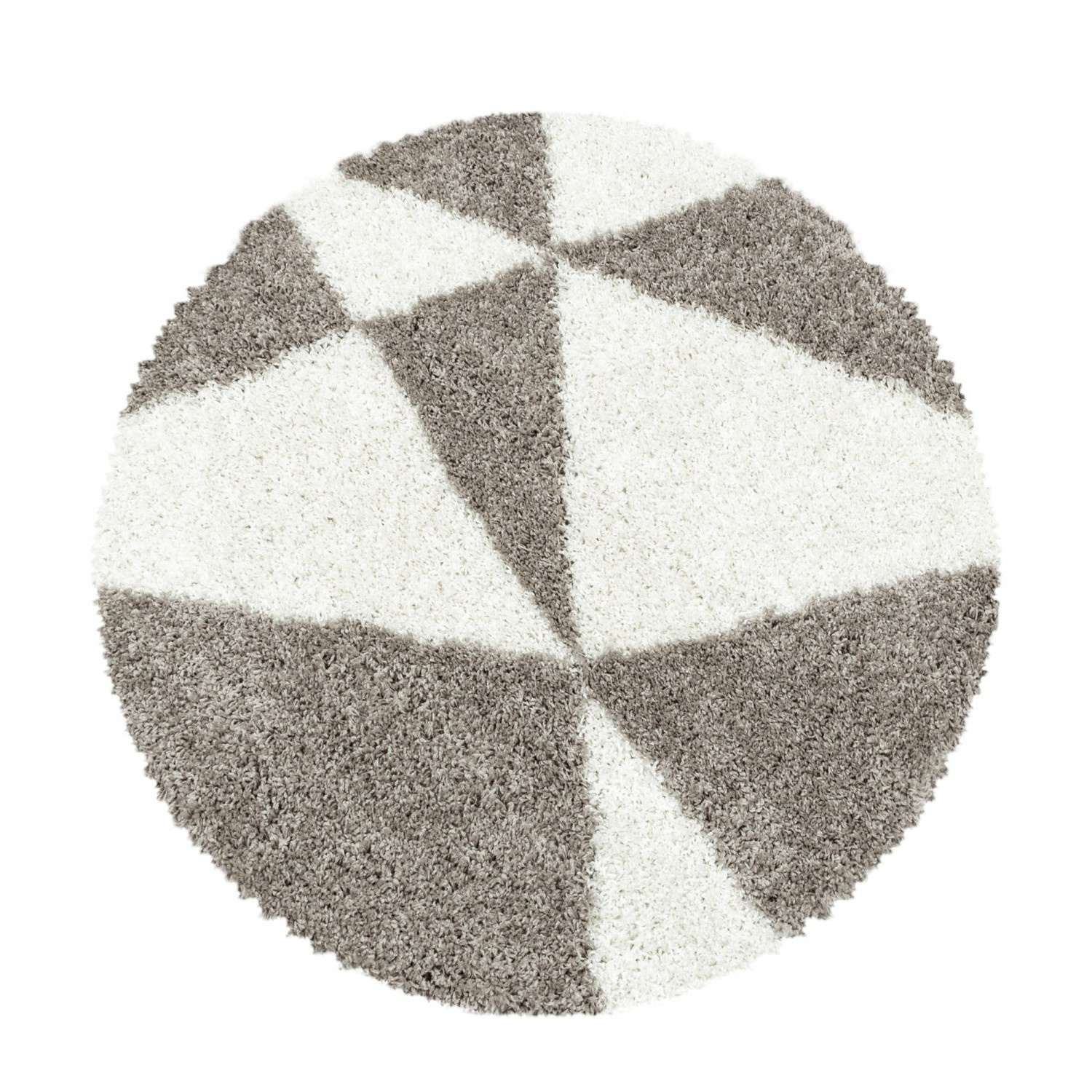 Dywan nowoczesny do salonu, sypialni Shaggy Beżowo Kremowy Koło TANGOS ...